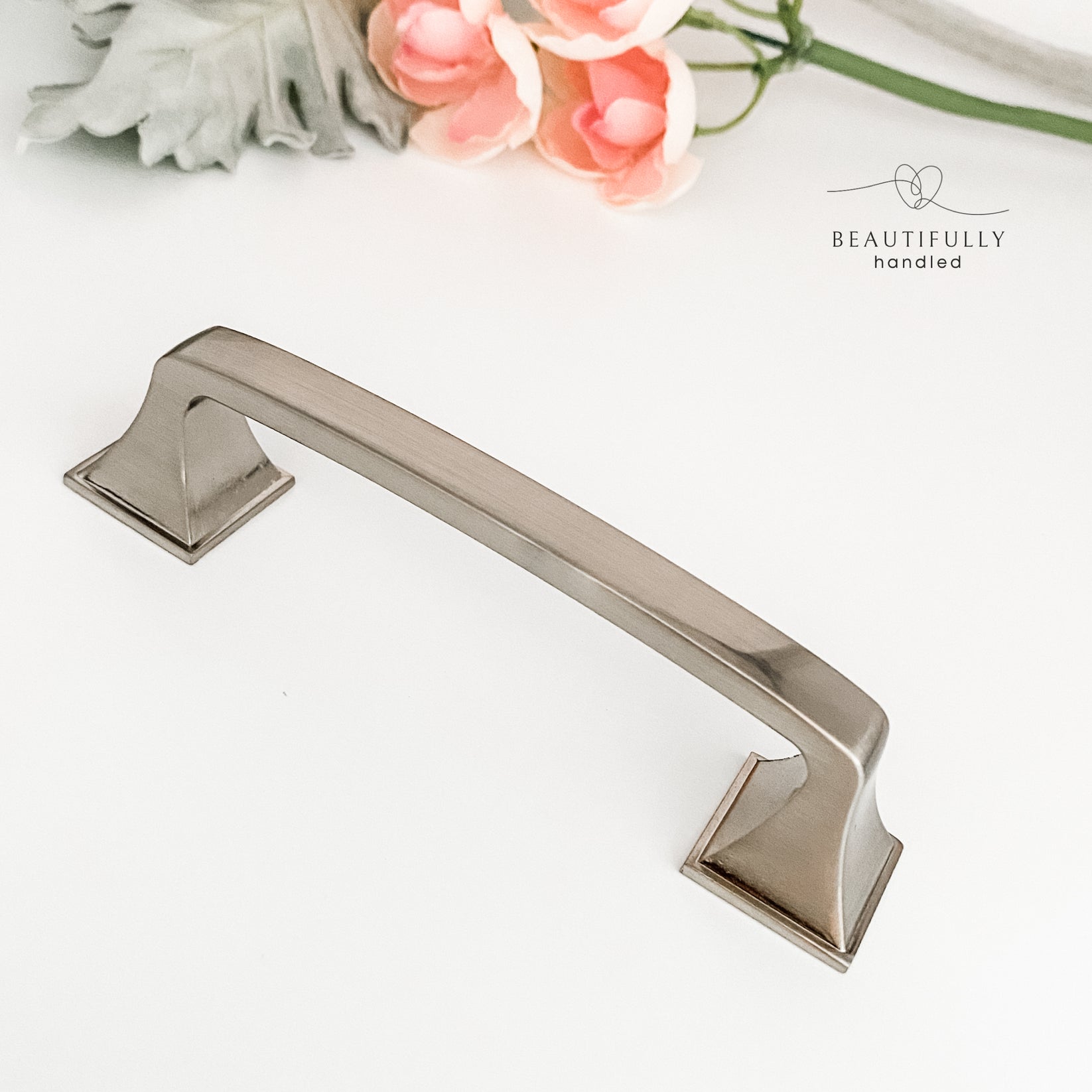 Brushed Chrome Hamptons Style kitchen handle - Beautifully Handled