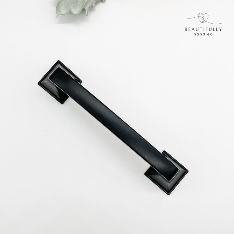 Black Hamptons kitchen handles - Beautifully Handled
