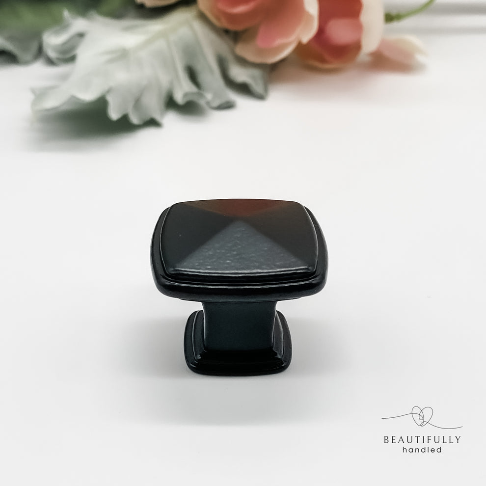 Black Hamptons kitchen handles - Beautifully Handled