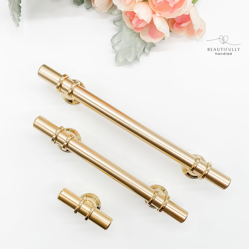 Brushed gold handles and t bars - Beautifully Handled