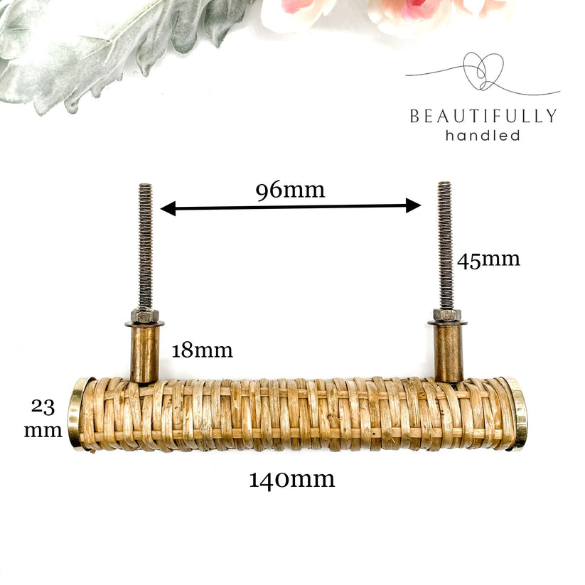 Large round rattan cabinet handle – Beautifully Handled